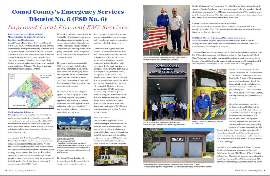 Improved Fire & EMS Services - Comal County's ESD No. 6 - Emergency ...